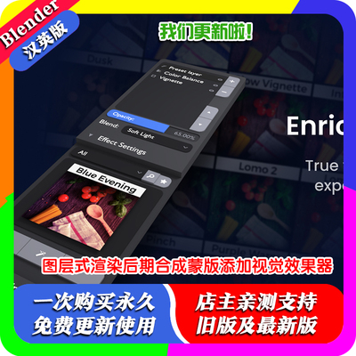 blender插件 Enrich 2.10 图层式渲染后期合成蒙版添加视觉效果器