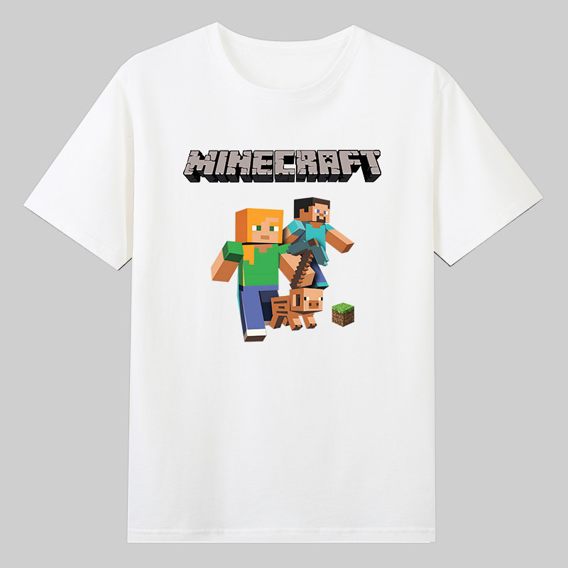 致敬我的世界Minecraft大电影史蒂夫游戏卡通短袖T恤男女童衣服