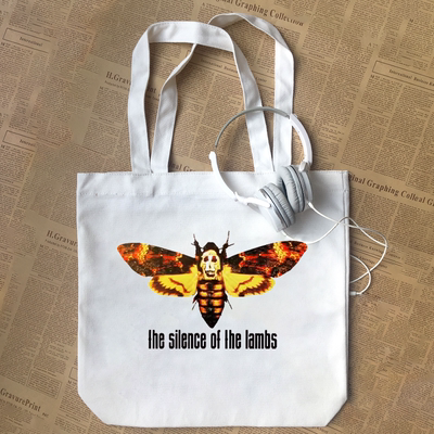 The Silence Of The Lambs 沉默的羔羊飞蛾骷髅纯棉帆布包手提袋