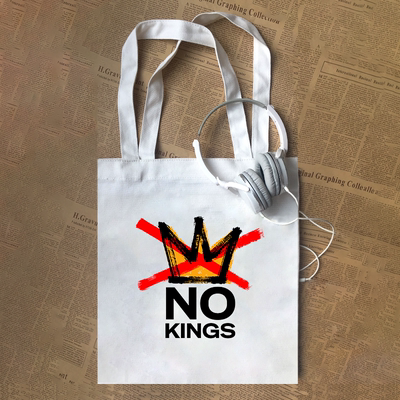 NO KINGS IN America美国不要国王抗议口号字母男女帆布包定制