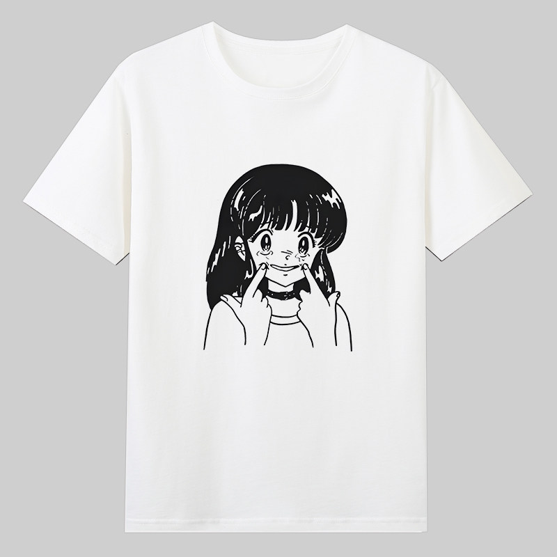 RedVelvet姜涩琪同款漫画白色纯棉短袖T恤女韩版宽松夏季上衣可爱