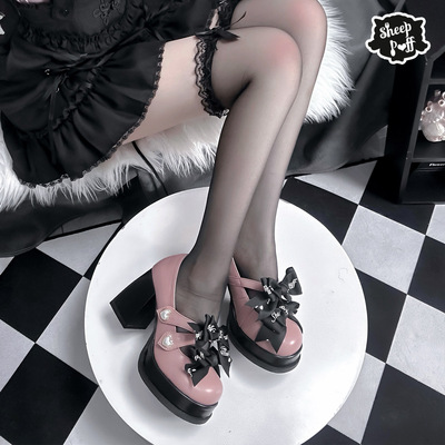 【现货】恶魔蕾蕾 绵羊泡芙Lolita甜酷辣妹防水台高跟鞋暗黑lo鞋