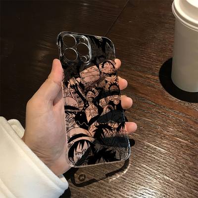 iQOOneo10动漫iPhone13手机壳带支架12高级感苹果16promax无边框15硬超薄14pm适用透明华为mate70路飞vivos20