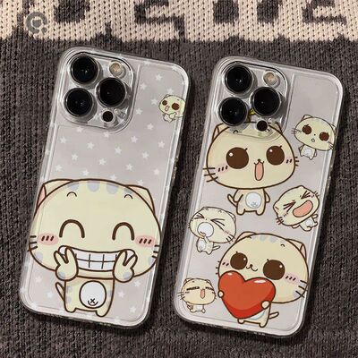 红米TURBO5手机壳软苹果15适用14情侣13ProMax爱心cc猫iPhone17air可爱OPPOFindx9透明16plus可爱VIVOx300pro