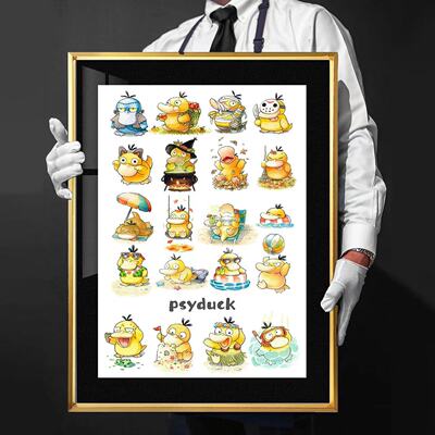 精灵宝可梦可达鸭会長Psyduck装饰画