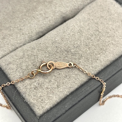 出口韩国通体14k真金AU585锁骨链孤品重量1.06克 42cm长度