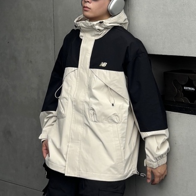 New Balance轻量化防风防水连帽运动休闲夹克外套AMJ43302-TWF