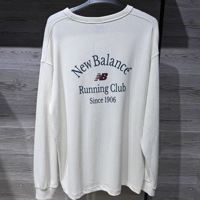 New Balance 时尚简约舒适透气长袖T恤 男款 象牙白NDE31101-IV