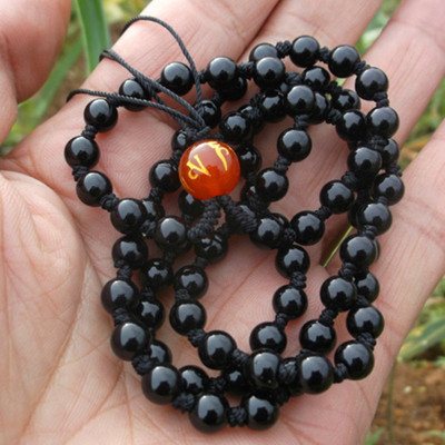 全珠项链吊坠绳男女观音佛牌挂件绳生肖属相项坠链子仿水晶玉珠链