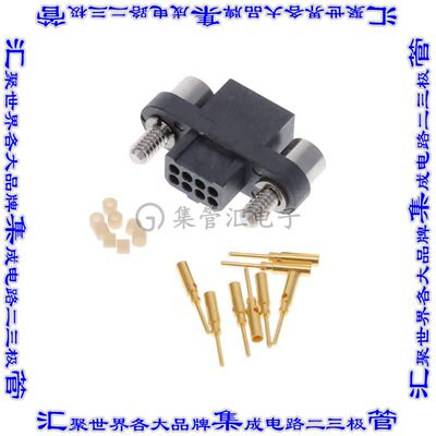 MHDAS2M008AE01 矩形连接器8POS接头2排1.27mm公引脚黑色压接镀金