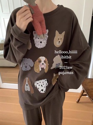 秋冬暖绒打底睡衣家居服套装女