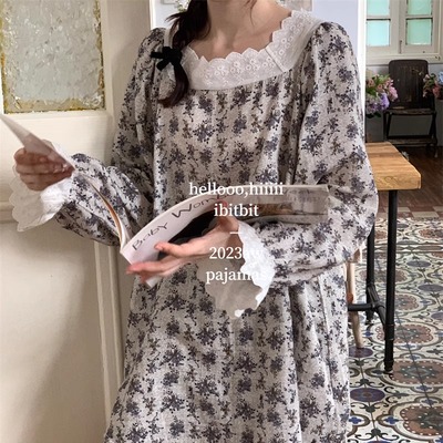 ibitbit女全棉纱布法式家居服