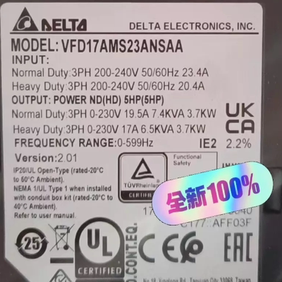 vfd17ams23ansaa台达变频器3.7KW