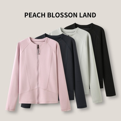 现货直发 厂家女士休闲运动拉链长袖修身显瘦圆领外套SS26037