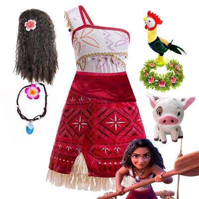 Girls New Movie Moana 2 Dress Halloween Party Adventure Cost