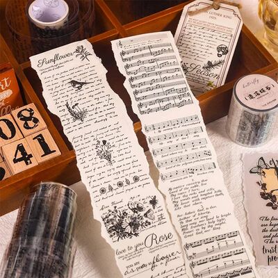50mm*3m Vintage Letters PET Tapes DIY Scrapbooking Planners