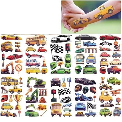 10Pcs/set Cartoon Car Temporary Tattoo Stickers Cute School