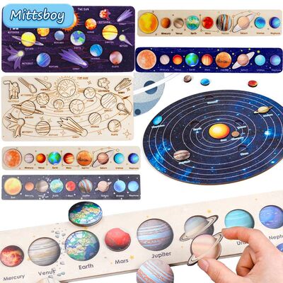 Baby Wooden Montessori Teaching Aids Science Cognition Jigsa