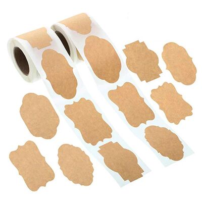 250Pcs Kraft Stickers Paper Labels Blank Christmas Gift for