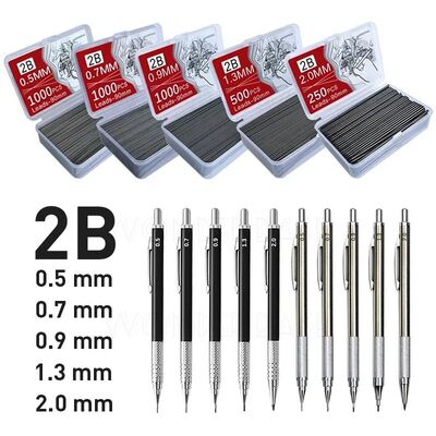 250/500/1000pcs Large Capacity Lead Refills 0.5/0.7/0.9/1.3/