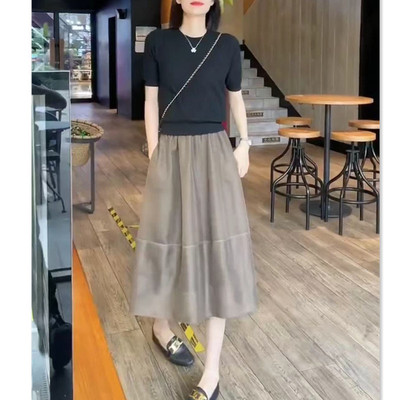 今年流行特惠88385大爱美依缘2025春夏新款黑色短袖打底衫高腰