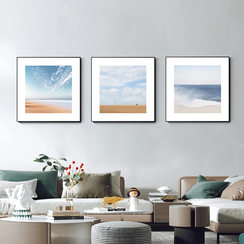 现代简约小青新风景客厅背景墙装饰画餐厅玄关走廊壁画卧室书房画