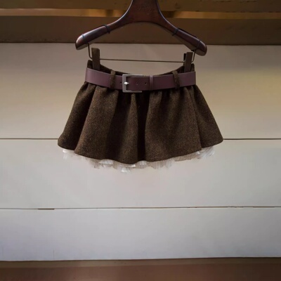 JR 专柜正品 赵露思同款2025冬季新款高腰花边羊毛短裙子XRJ7Q08D