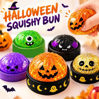Halloween Dumpling Toy Pumpkin Squishy Toys Balls Glitter Sl