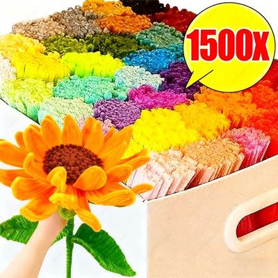 100-1500Pcs Pipe Cleaners Craft Multicolor Chenille Stems Tw