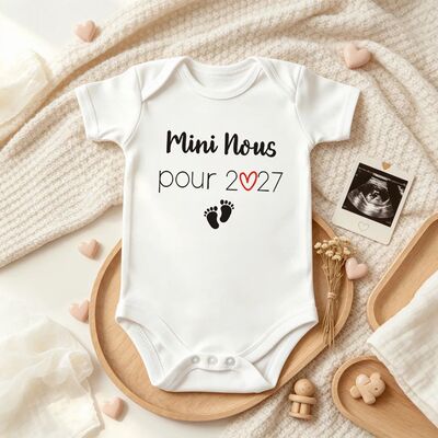 Mini Nous Pour 2027 Baby Announcement Clothes born Baby Body