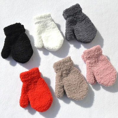 Warm Plush Thick Warm Baby Gloves Winter Plus Velvet Mittens