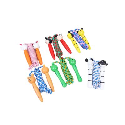 Animal Kids Jump Ropes Wood Handle Sport Bodybuilding Fitnes