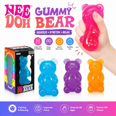 NeeDoh Gummy Bear Squishy Toy Soft Stress Relief Sensory Fid