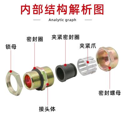 合欣IIC防爆电缆夹紧密封接头BDM-II碳钢镀锌IP66接头防爆格兰头
