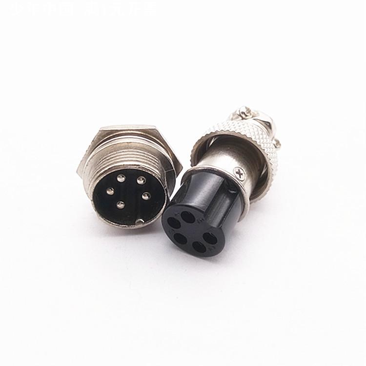 航空插头 航空插 连接器注塑式航空插头公座母插M16 GX16 2芯-8芯