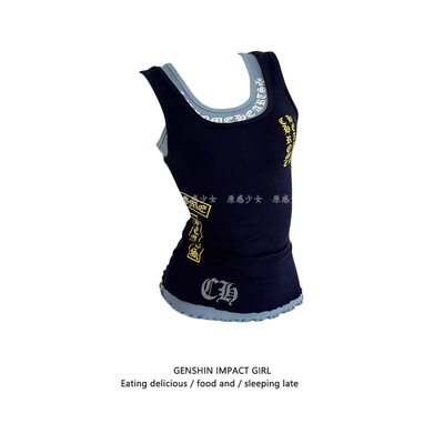 美式辣妹叠穿显瘦背心女吊带上衣