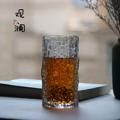 石纹玻璃喝水杯耐热树纹杯果汁杯