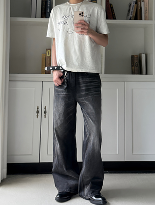 Everything's gone标语时间流逝沙漏印花索罗娜美式纯棉短袖t恤男