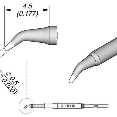 JBC原装现货烙铁头纳米工具专用C115圆锥弯型系列烙铁头 烙铁咀