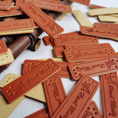 皮标50个一包牌毛衣帽子围巾鞋包手工DIY补丁贴50mmPU标