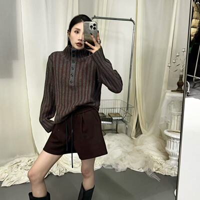 SYReperes D【糖果条】2024初秋竖条纹立领毛衣SY-1008-66113