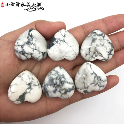 天然水晶碎石原石白松石爱心心形小石头水晶项链毛衣链装饰配饰