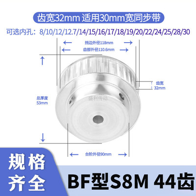 盛利同步轮S8M44齿B齿宽32总厚53