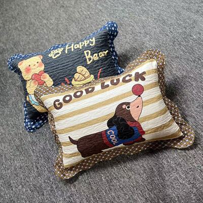 全棉绗缝刺绣夹棉枕头套40.60