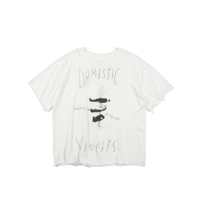 TZ killer Drummer鼓手印花 廓形短宽 软糯舒适 做旧卷边短袖T恤