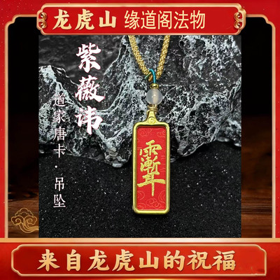 龙虎山新中式道家唐卡五路财神赵公明 紫薇道家护身吊坠牌项链