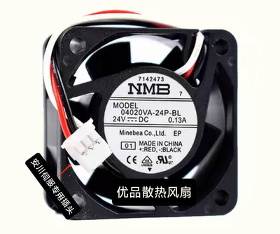 全新NMB 04020VA-24P-BL 24V 0.13A 双轴承安川7系变频器驱动风扇