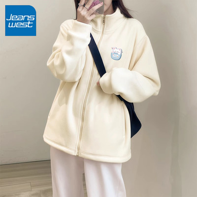 真维斯摇粒绒外套女秋款