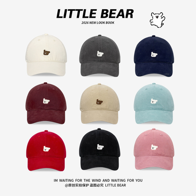 日系复古小狗刺绣棒球帽