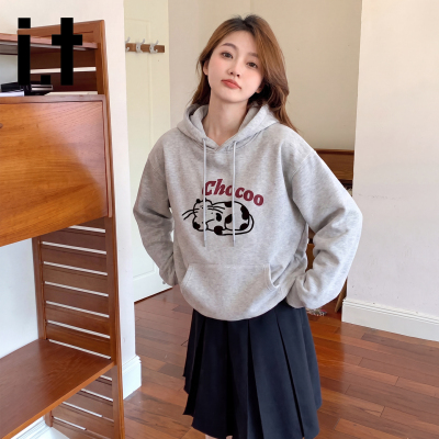 it:CHOCOOLATE美式重磅连帽卫衣女宽松休闲运动秋冬情侣套头帽衫